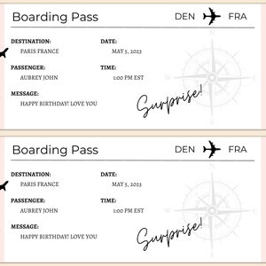EDITABLE Compass Boarding Pass Canva Template | Compass Ticket ...