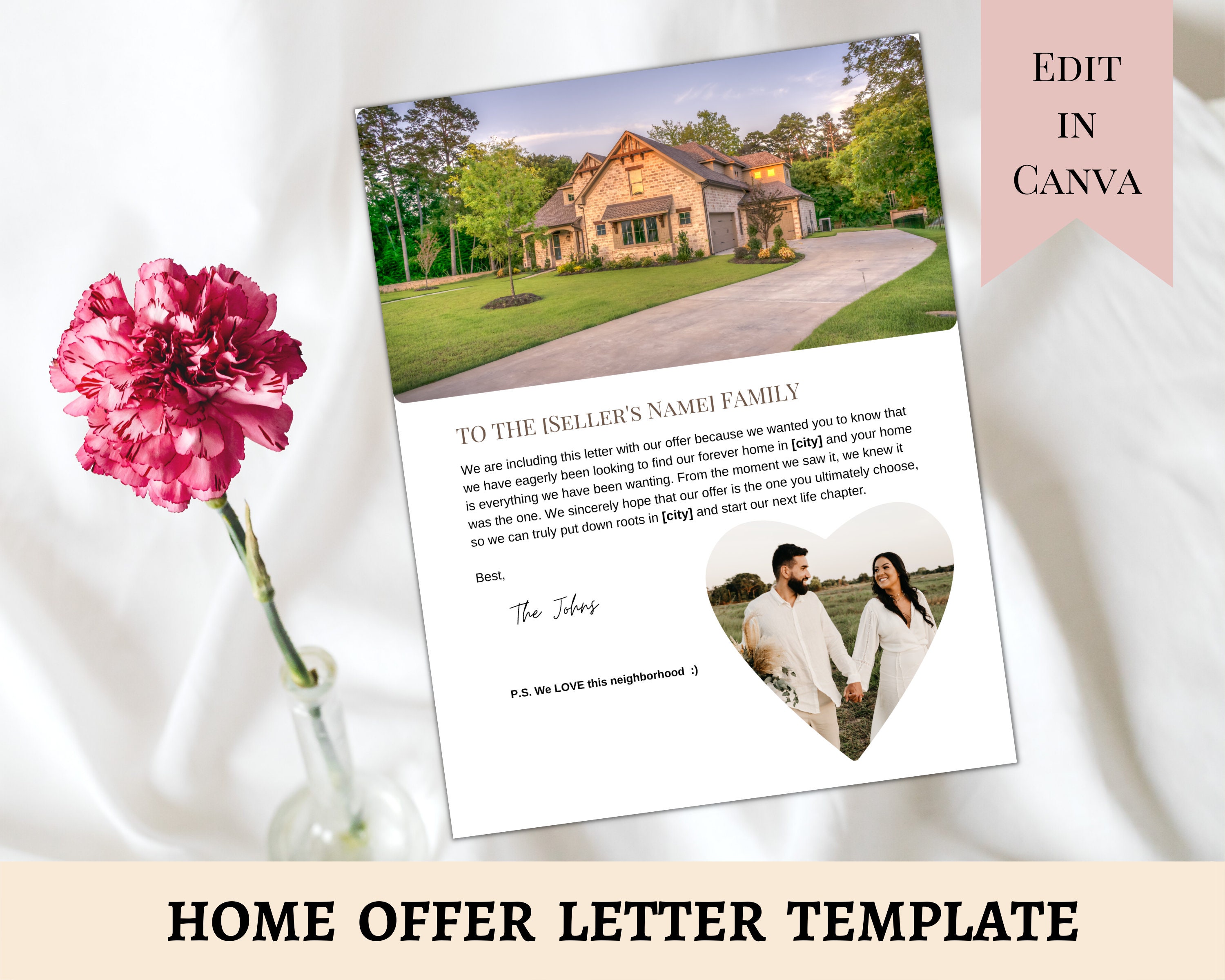 Editable Home Offer Letter Customizable Buyers Love Letter Simple Buyer ...