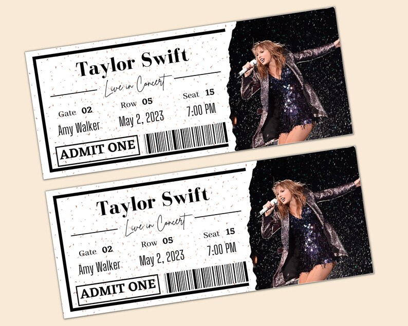 EDITABLE Concert Ticket Canva Template | Concert Memorabilia ...