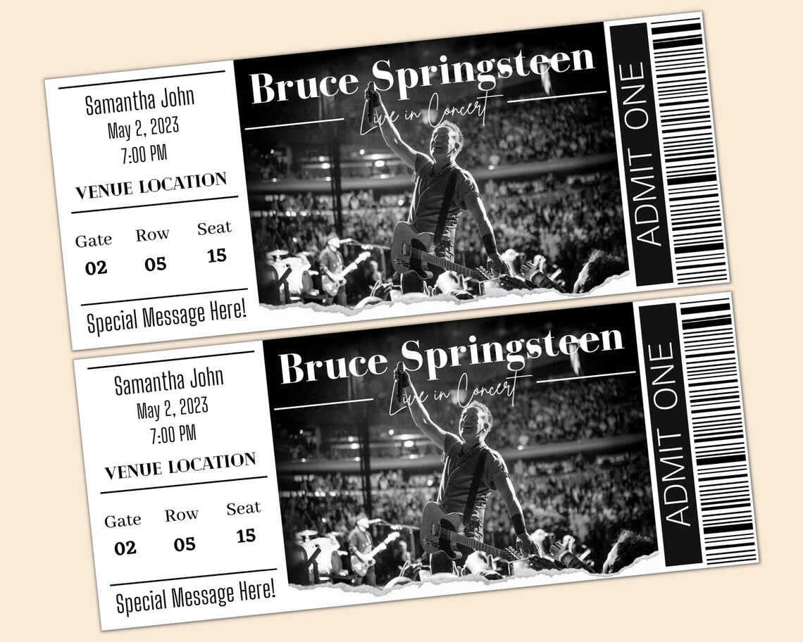 Editable Concert Ticket Canva Template Music Concert Event Ticket ...