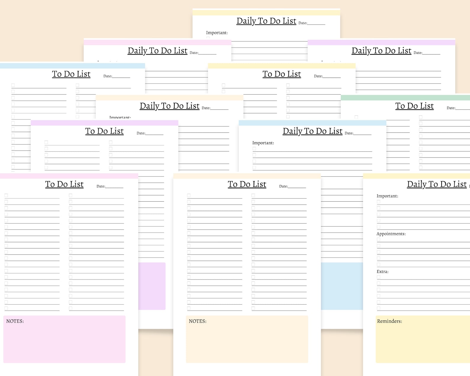 Printable to Do List Bundle | Daily Planner | Daily Checklist ...