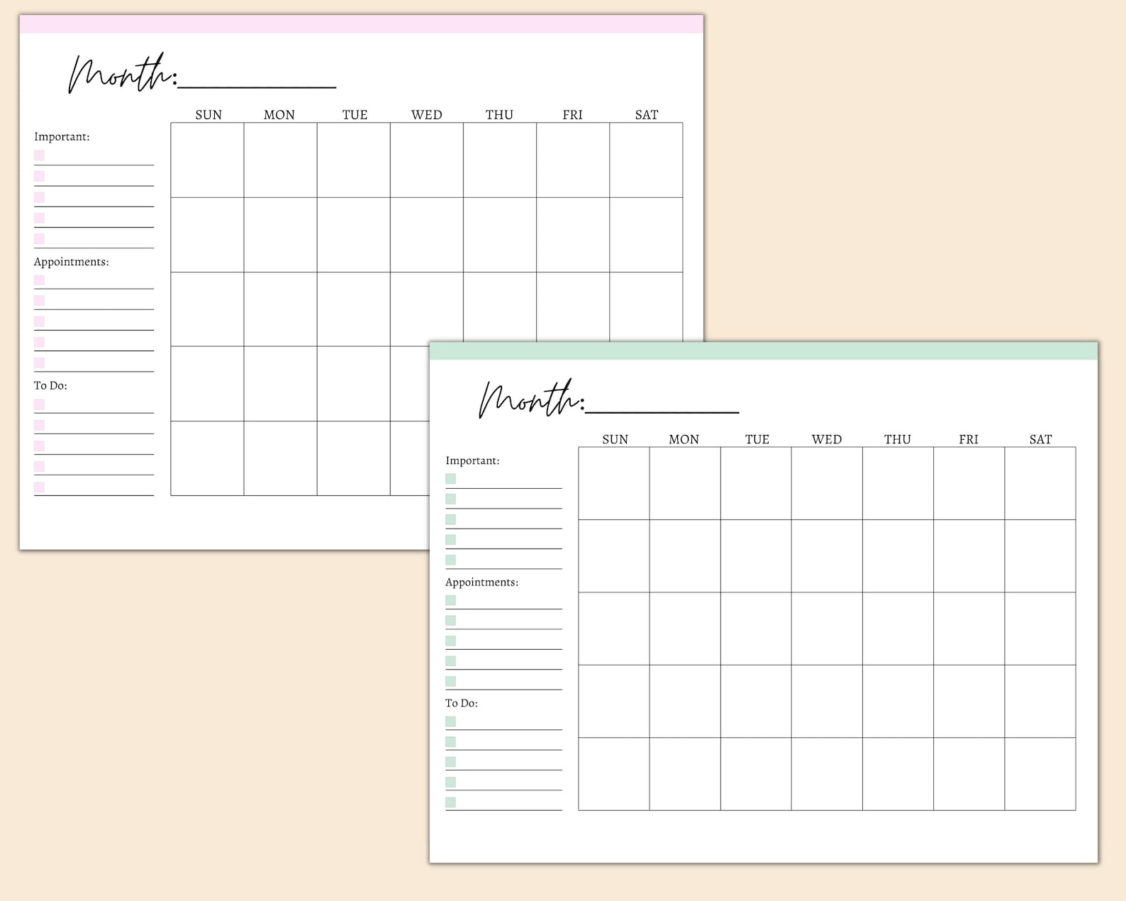 Printable Calendar | Monthly Planner | Monthly Calendar | to Do List ...