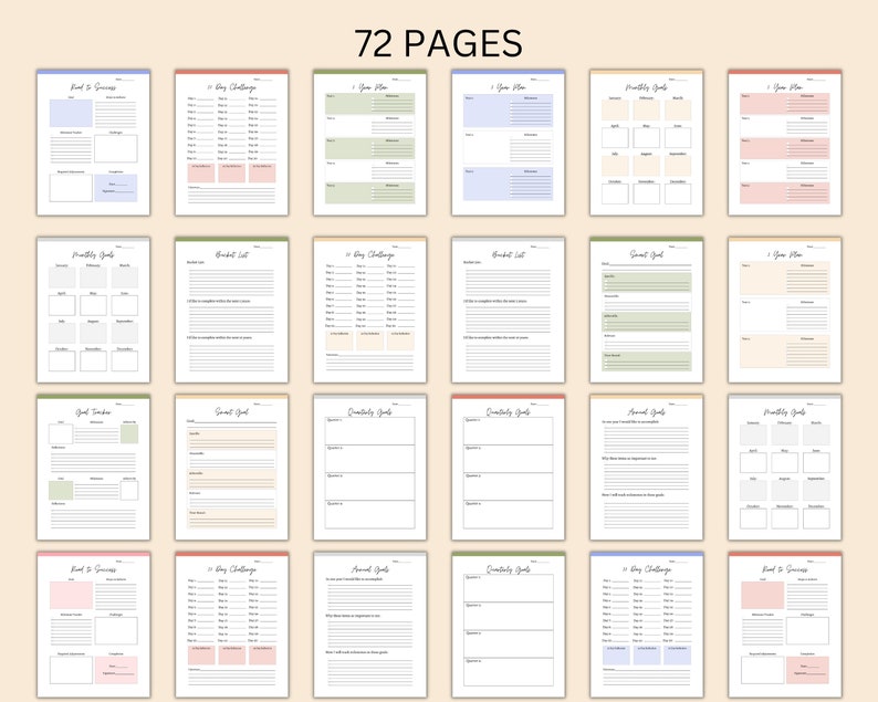 Printable Goal Setting | Goal Tracker | Goal Planning | Motivational ...