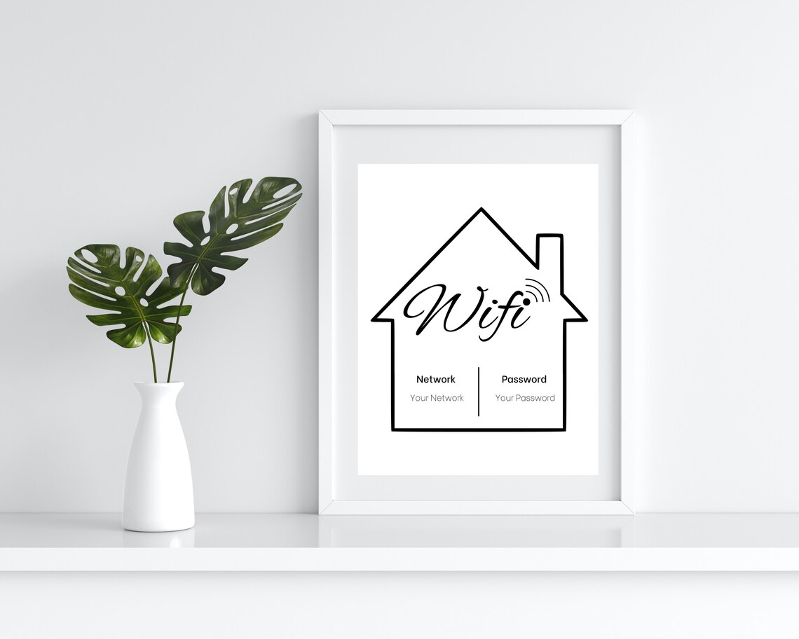 Instant Download Wifi Sign | Wifi Sign Digital Download | Simple Guest ...