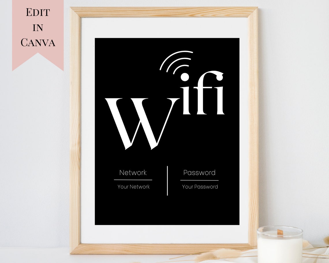 Customizable Wifi Sign Simple Wifi Sign Minimal Wifi Sign Template ...