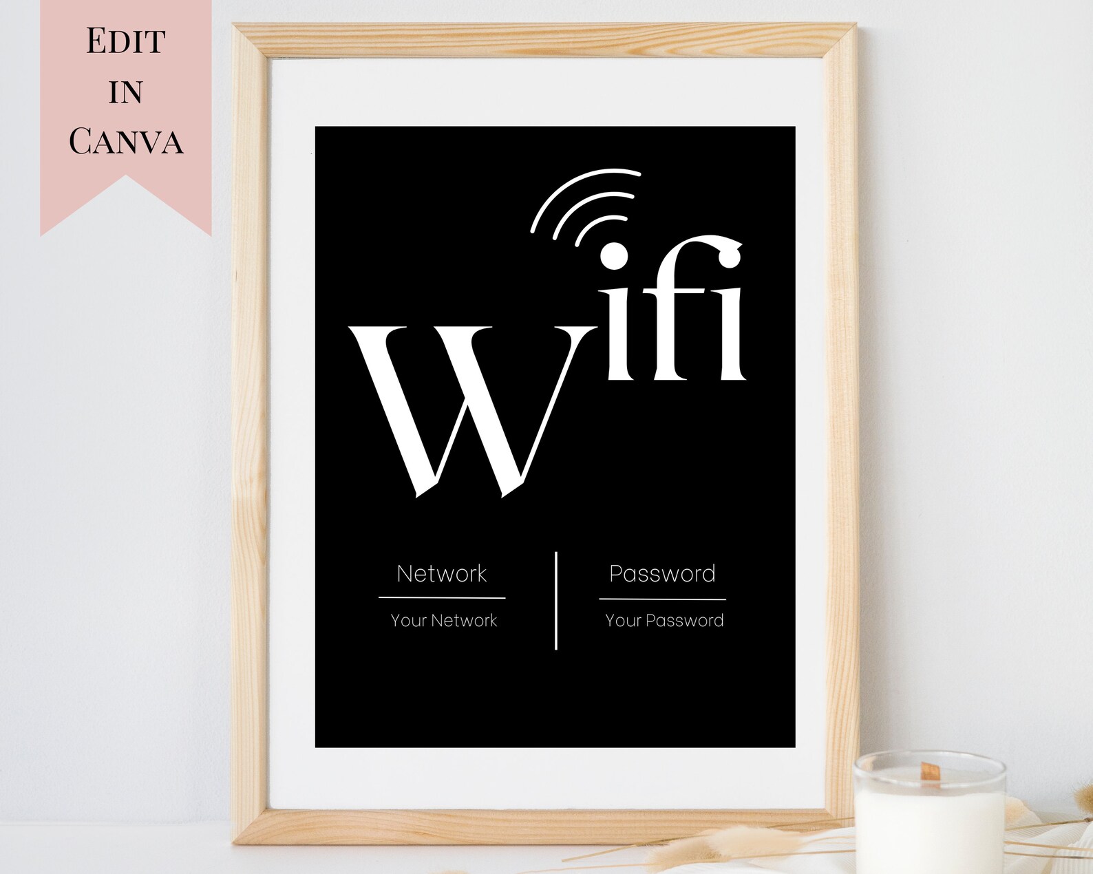 Customizable Wifi Sign | Simple Wifi Sign | Minimal Wifi Sign Template ...
