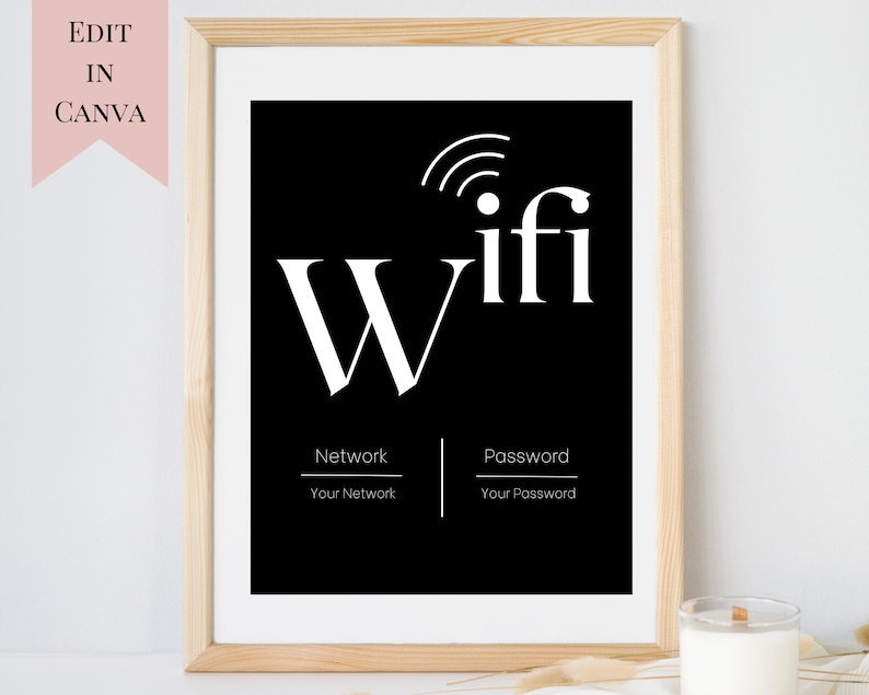 Customizable Wifi Sign | Simple Wifi Sign | Minimal Wifi Sign Template ...