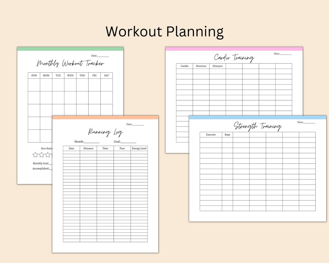 Printable Fitness Planner Workout Planner Weight Loss - Etsy