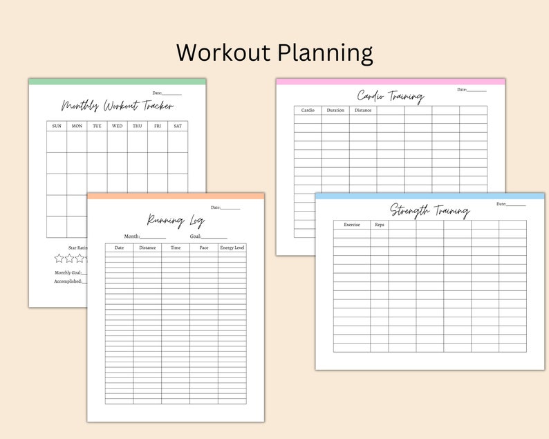 Printable Fitness Planner Workout Planner Weight Loss - Etsy