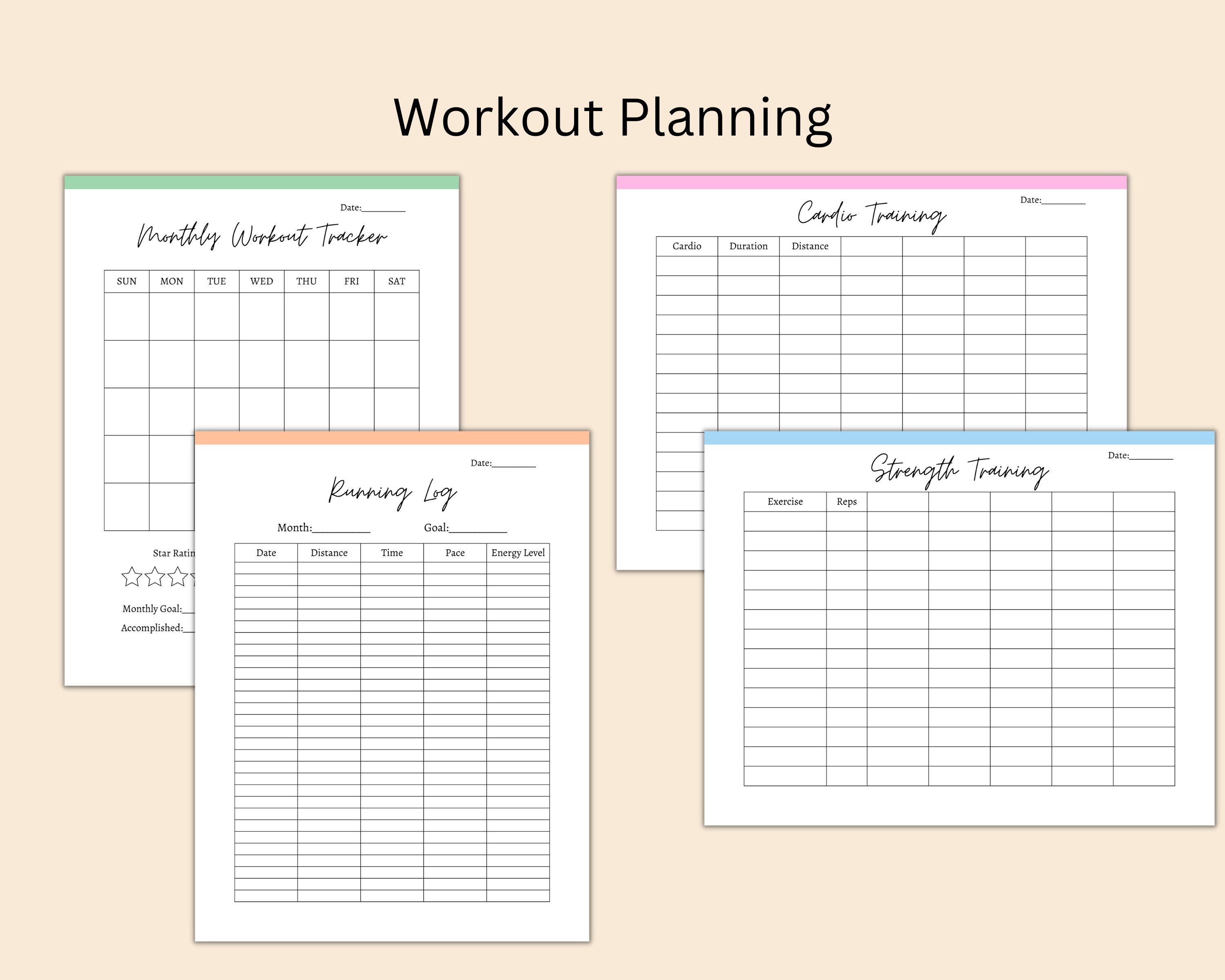 Printable Fitness Planner | Workout Planner | Weight Loss | Meal ...