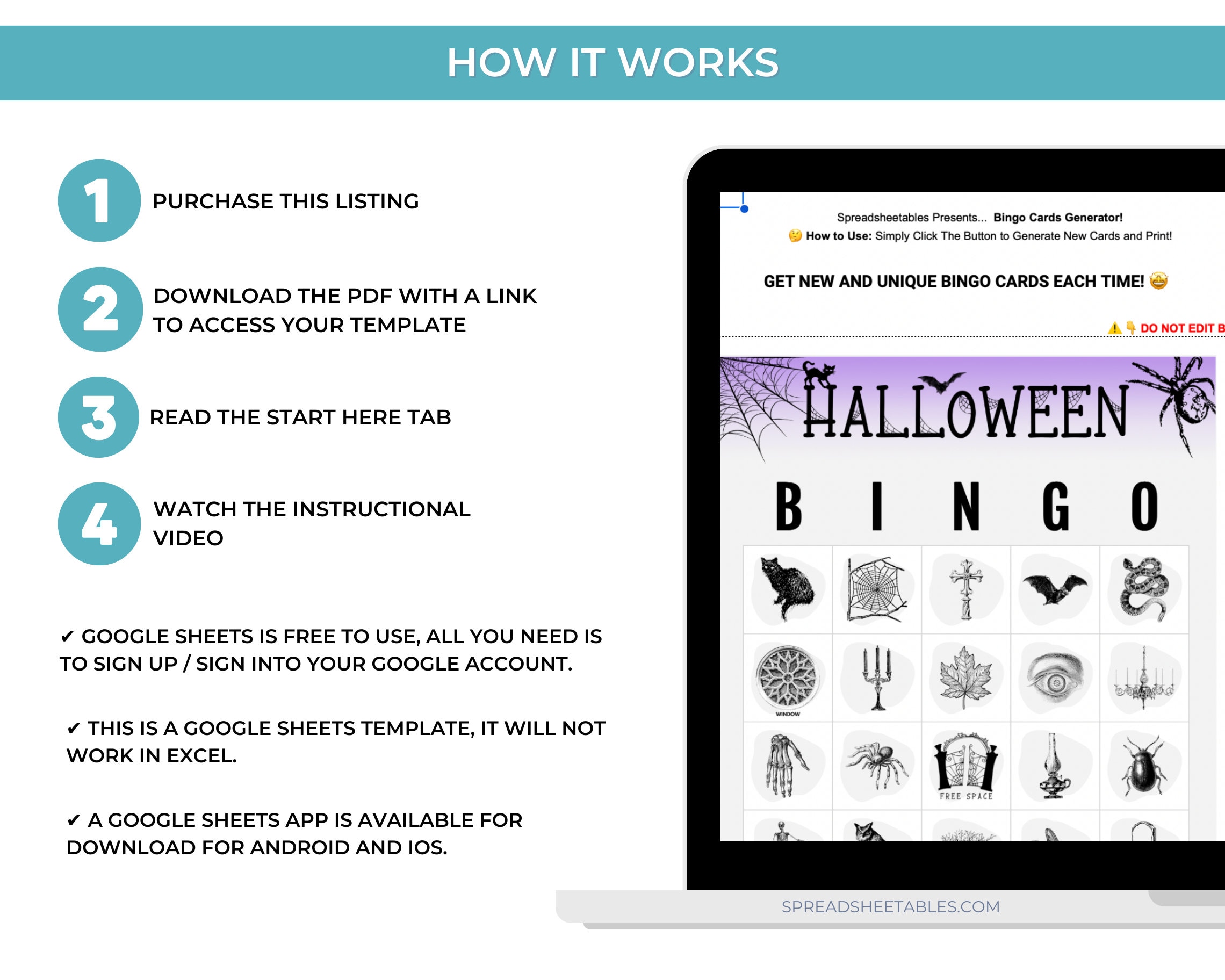 Halloween Bingo Generator, Spooky Bingo Cards, Printable Bingo ...