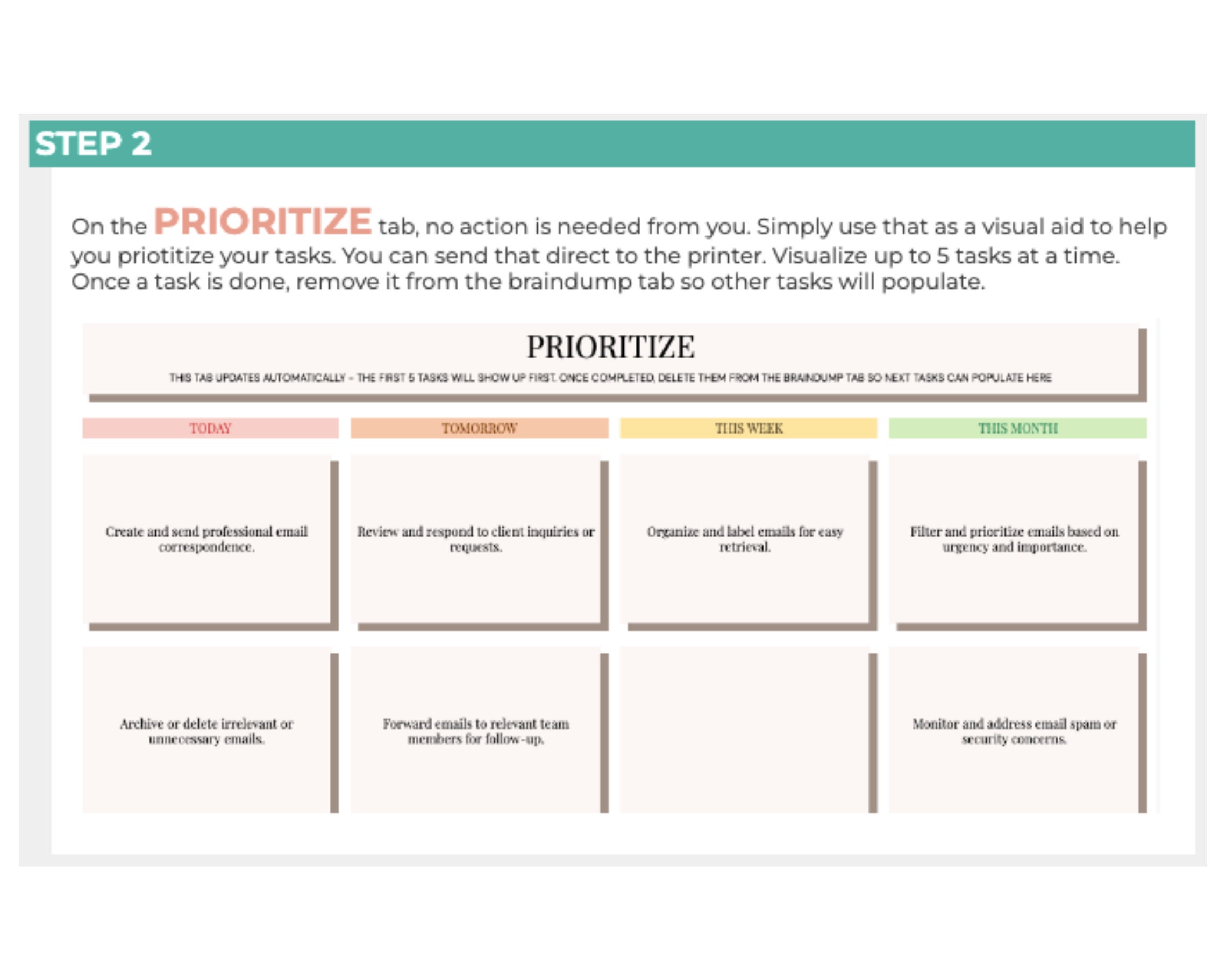 Brain Dump and Prioritize Your Tasks, Braindump Planner, Tasks ...