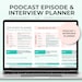 Interview and Podcast Planner Spreadsheet, Interview Prep, Workflow ...