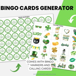 St Patricks Day Bingo Cards Generator, Perfect for Large Groups or ...
