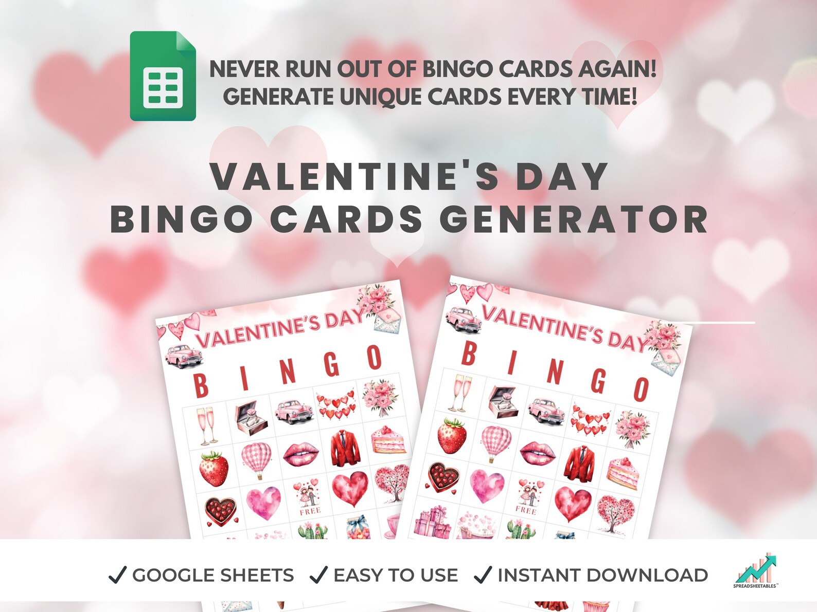 Valentines Day Bingo Generator, Classroom Valentine's Party Game ...