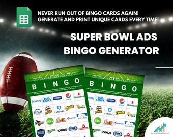 Super Bowl Commercials Bingo - Etsy