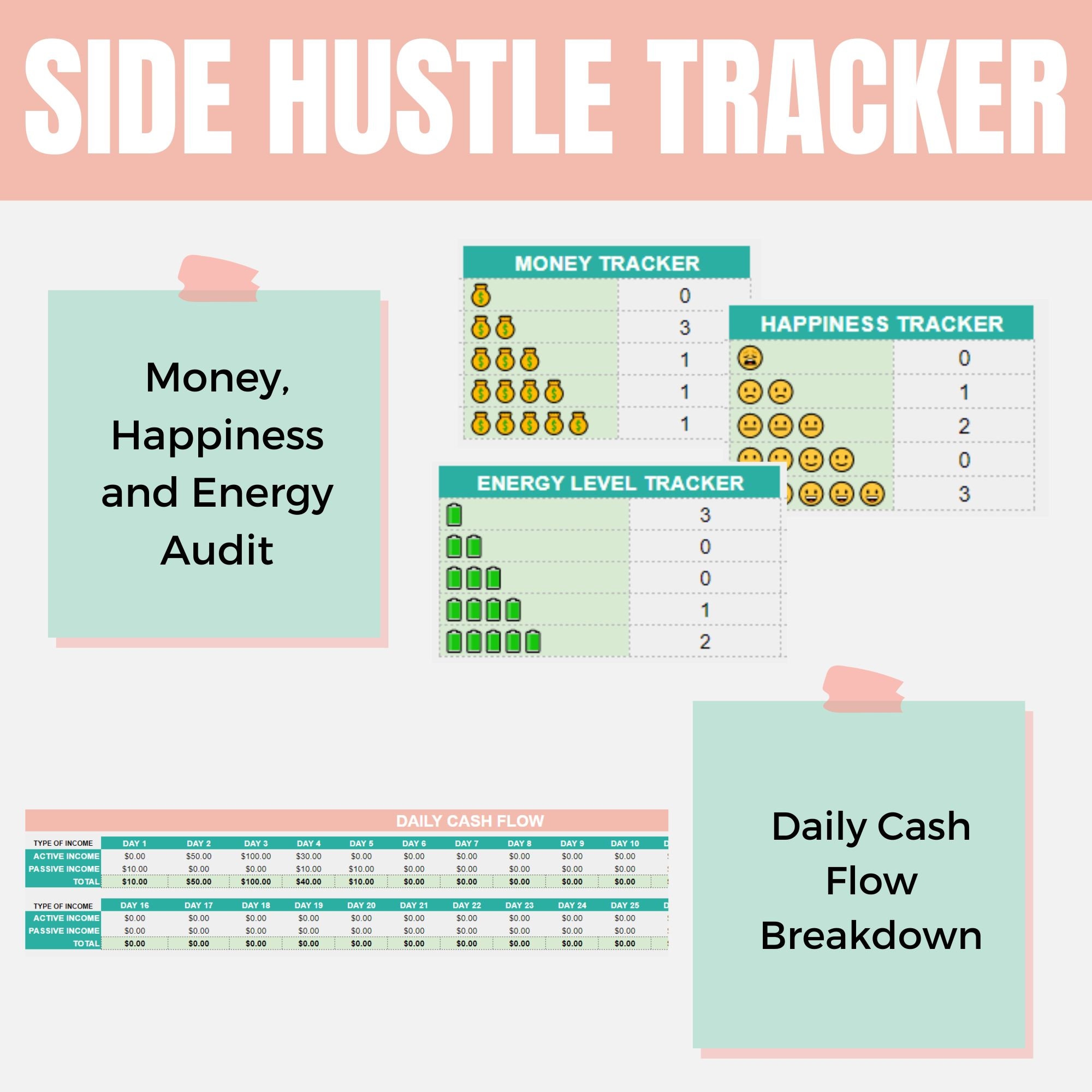 Side Hustle Income Tracker, Make Smart Financial Decisions and Maximize ...