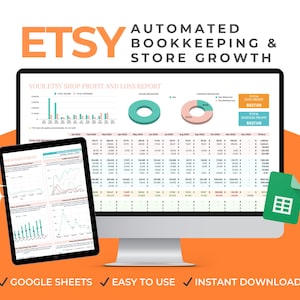 Etsy Bookkeeping Template for Etsy Sellers, Profit & Loss Spreadsheet ...