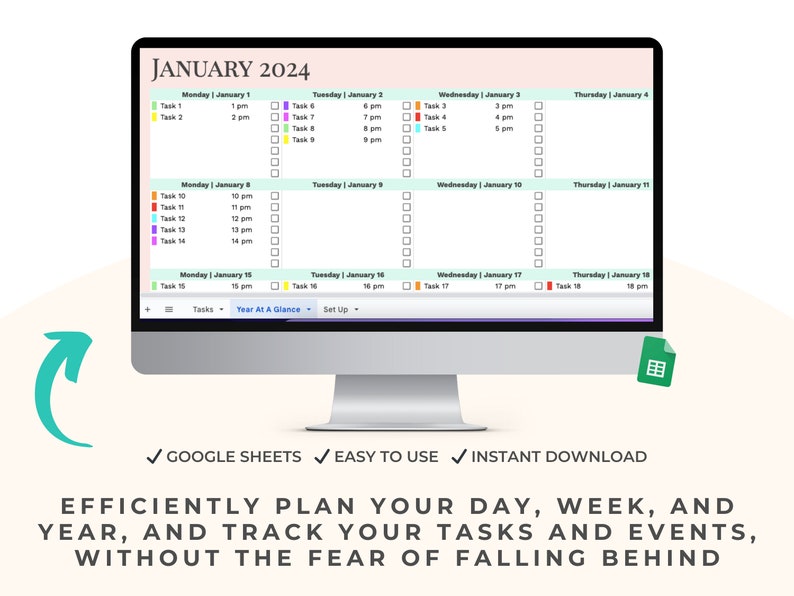 Smart Calendar Spreadsheet Daily Smart Planner for Your to Do Lists ...