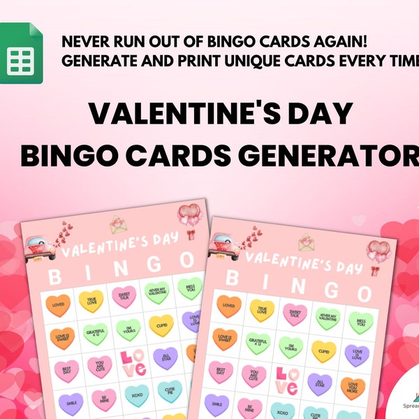 Valentine Bingo Cards - Etsy