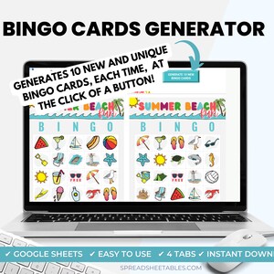 Summer Fun Bingo Card Generator, Bingo, Printable Bingo, Bingo Game ...