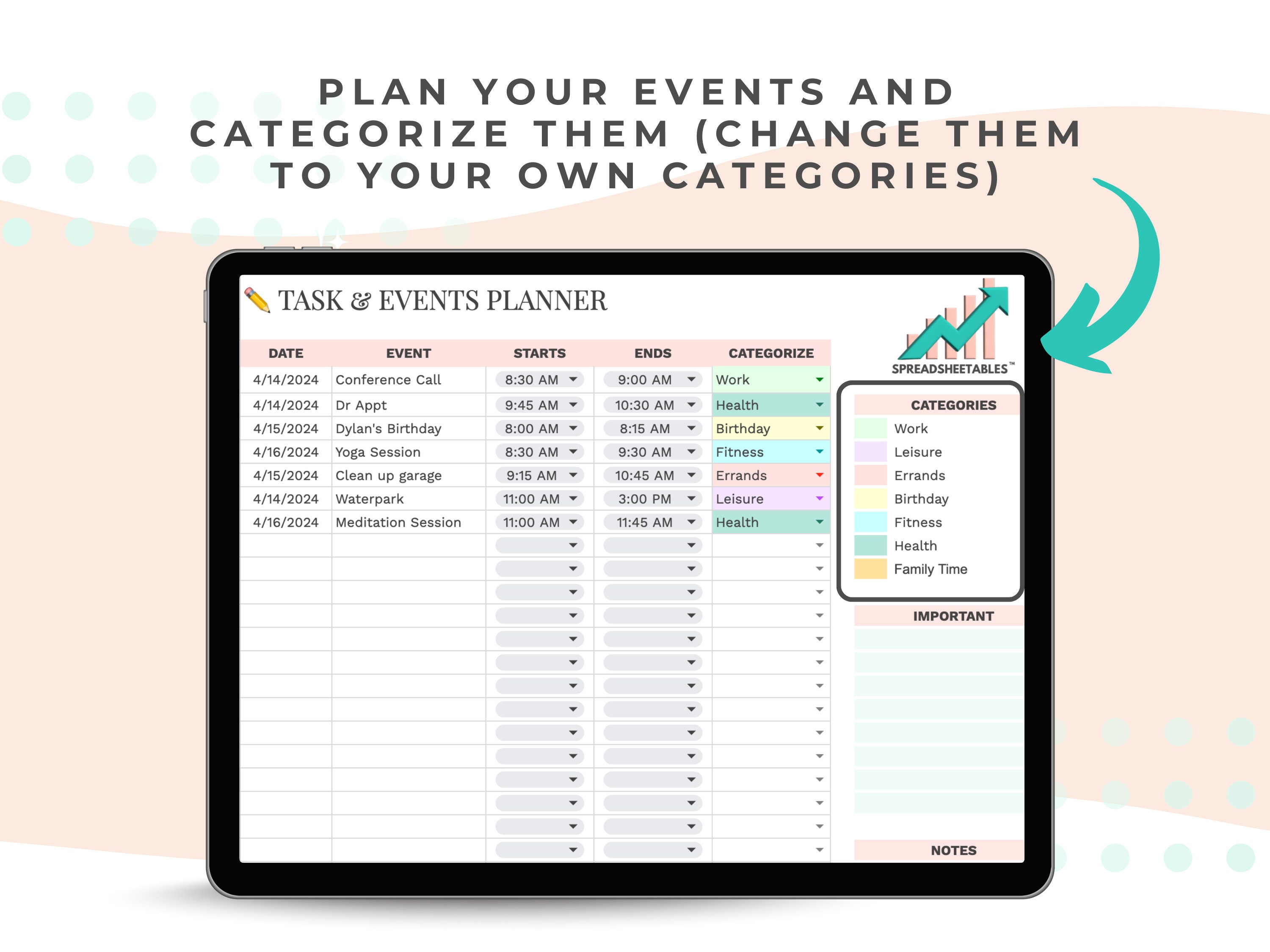 Time Block Planner and Calendar, Time Management Tool, Daily Scheduling ...