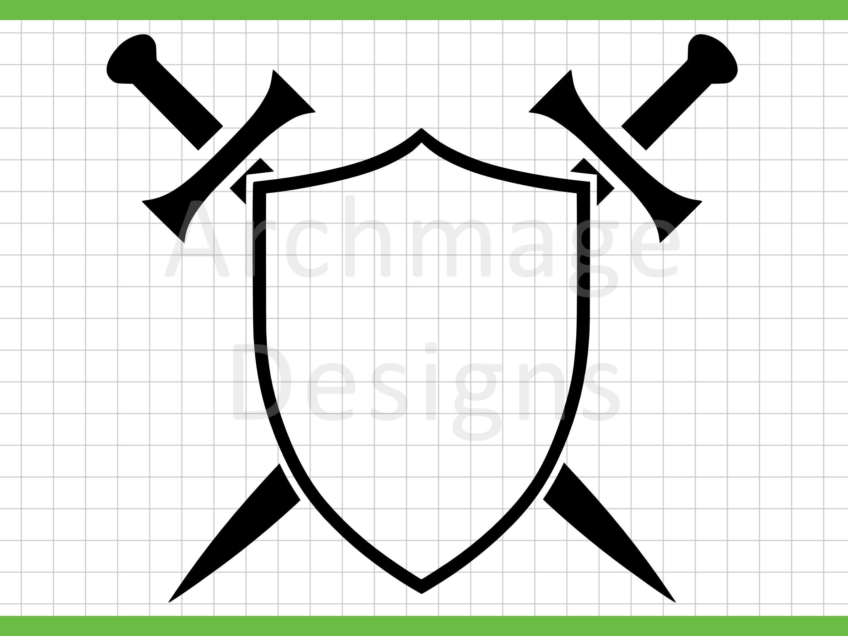 Shield With Swords #1 - SVG & PNG (digital Download) - Etsy