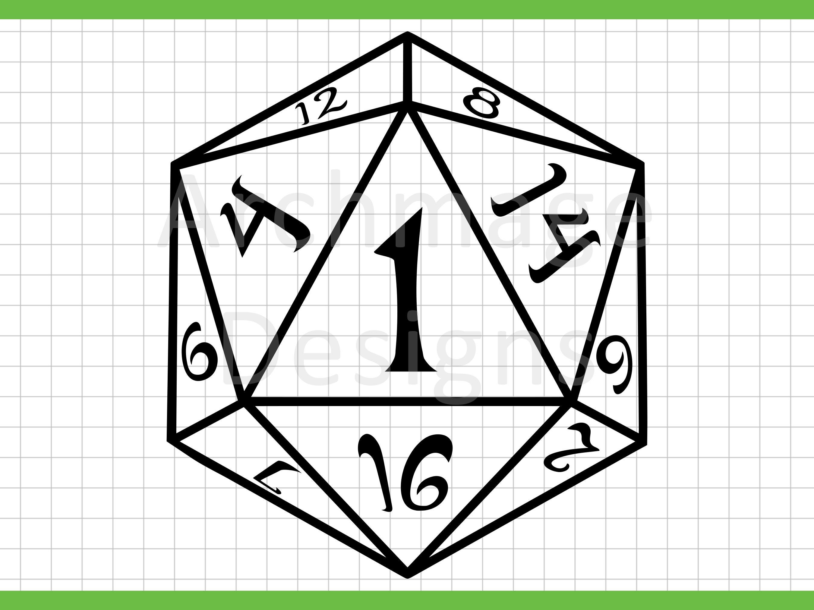 D20 Dice SVG, High Quality Vector Graphic, Cut File, Commercial Use ...