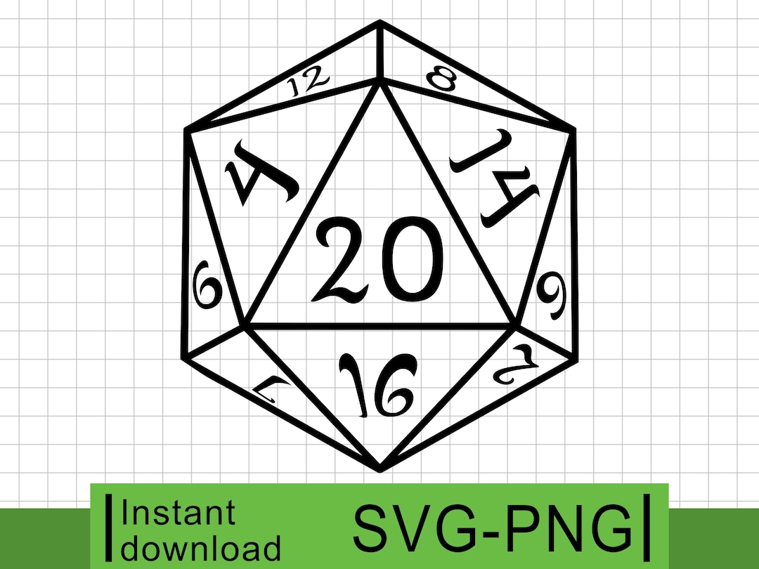 D20 Dice Vector Graphic Clipart - SVG & PNG (digital Download) - Etsy