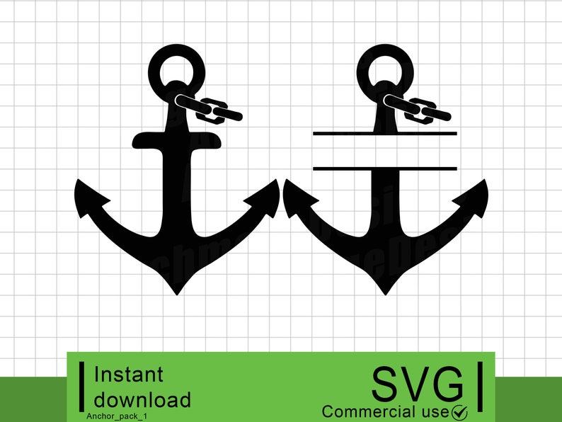 Anchor SVG Anchor Monogram SVG Commercial Use Instant - Etsy