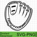 Baseball Glove Silhouette #2 SVG & PNG, Commercial Use, Instant Digital ...