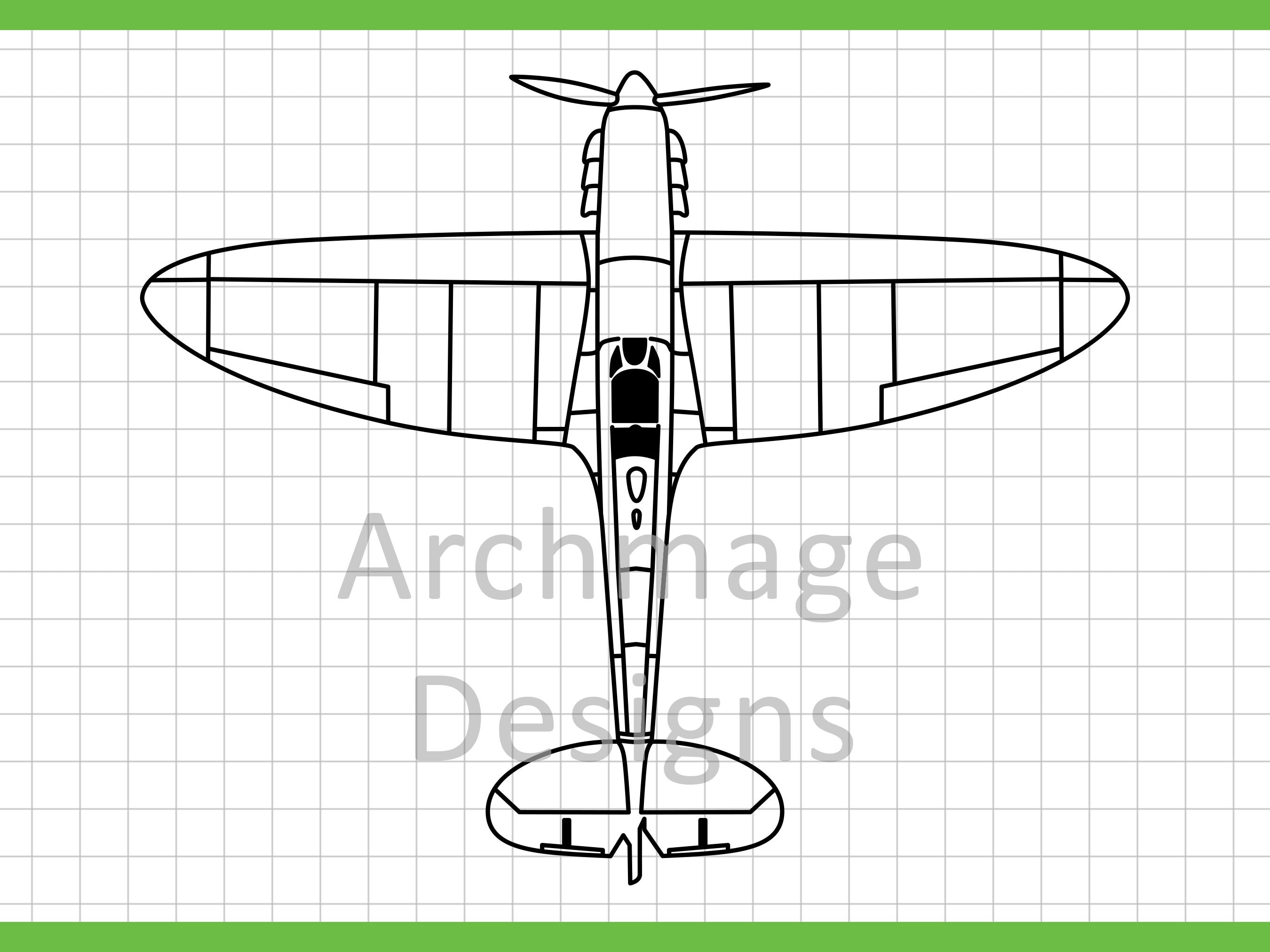 Spitfire Plane SVG & PNG WWII Fighter Jet Clipart Aviation Graphic ...