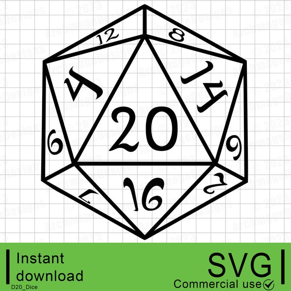 D20 Svg Cuts File - Etsy