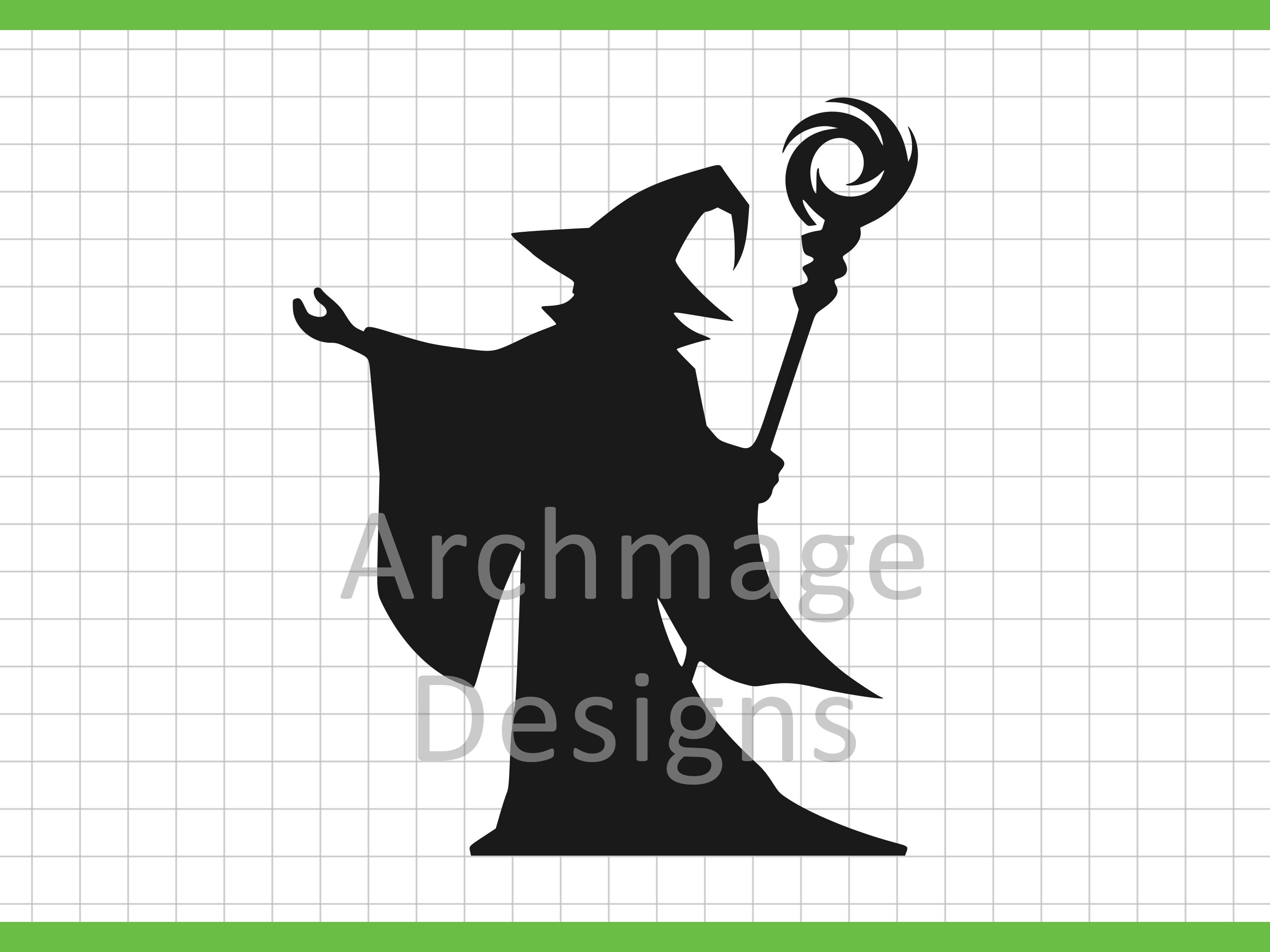 Wizard Silhouette, Sorcerer Clipart: Cut/engrave File - SVG & PNG ...