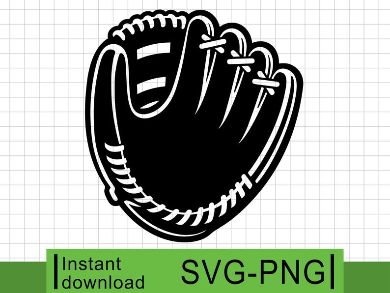 Baseball Glove Silhouette #1 SVG & PNG, Commercial Use, Instant Digital ...
