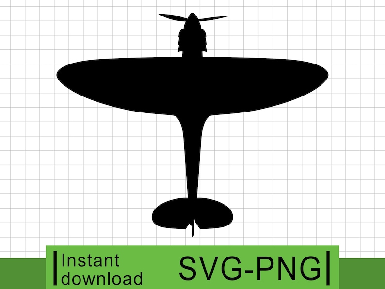 Supermarine Spitfire Mk1 - WWII Aircraft Top View - SVG & PNG - Etsy