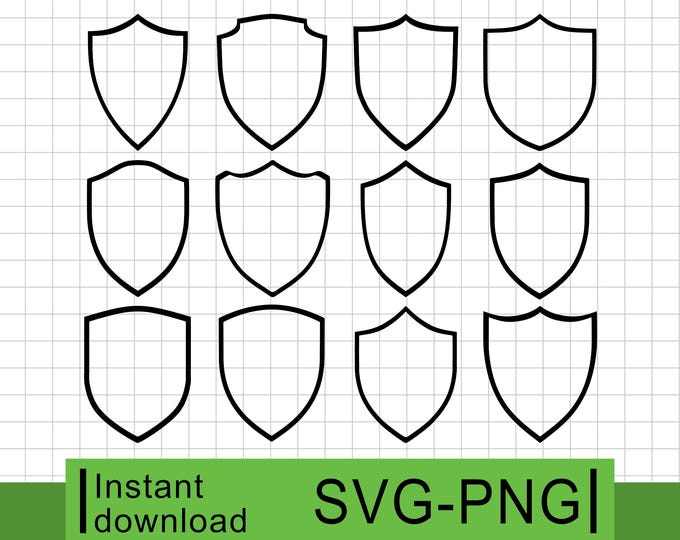 Shield Outline #7 - PNG & SVG - Etsy Canada