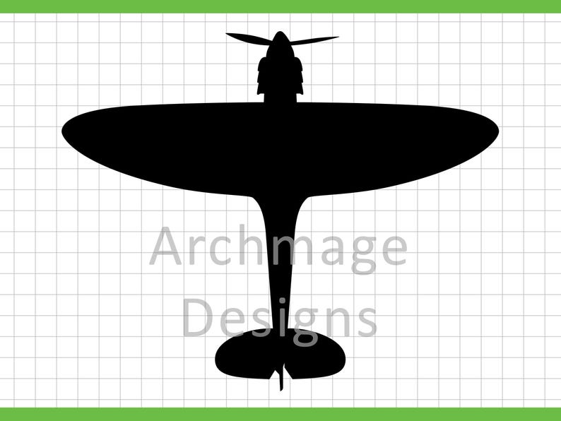 Supermarine Spitfire Mk1 - WWII Aircraft Top View - SVG & PNG - Etsy