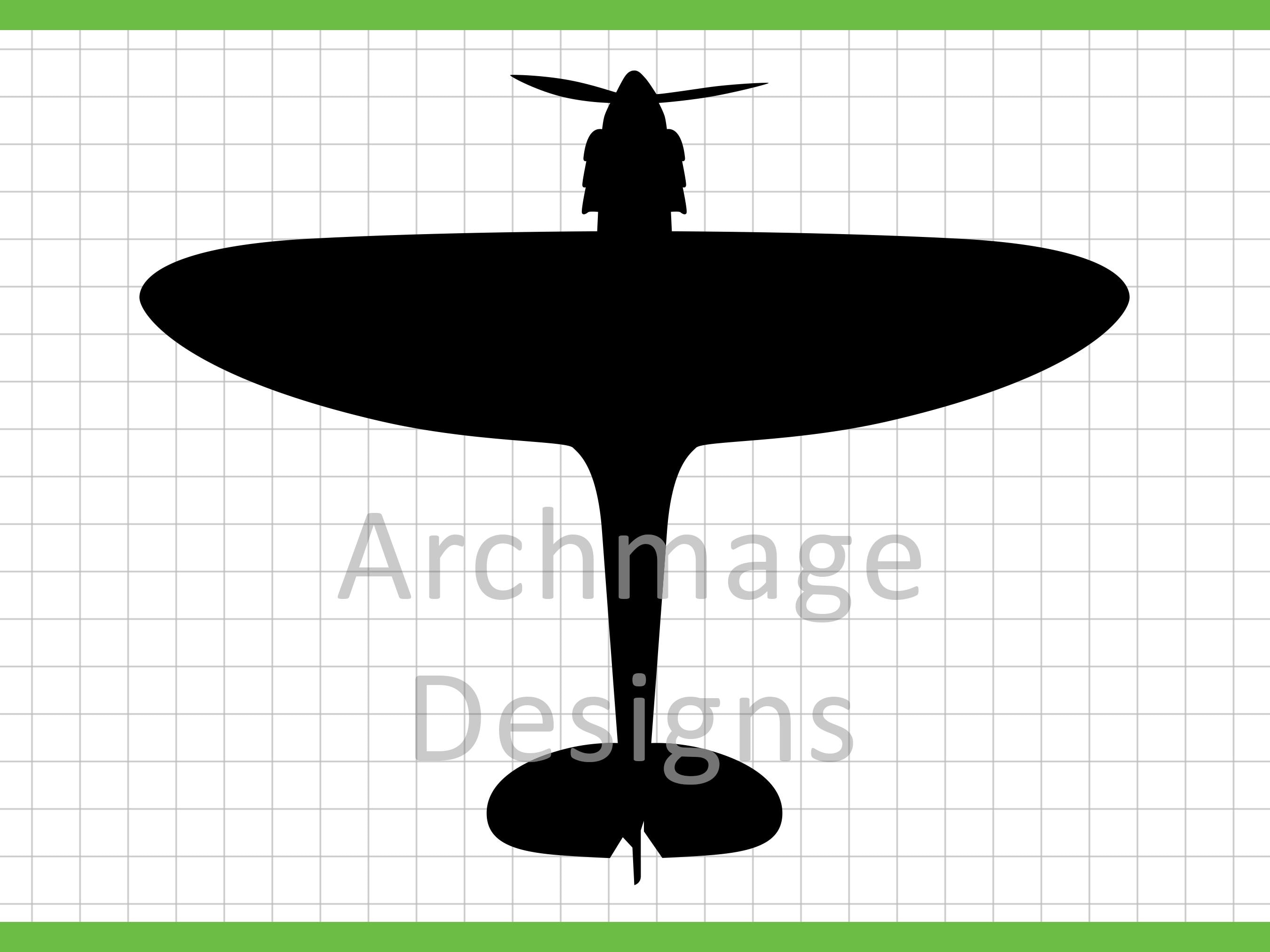 Supermarine Spitfire Mk1 - WWII Aircraft Top View - SVG & PNG - Etsy