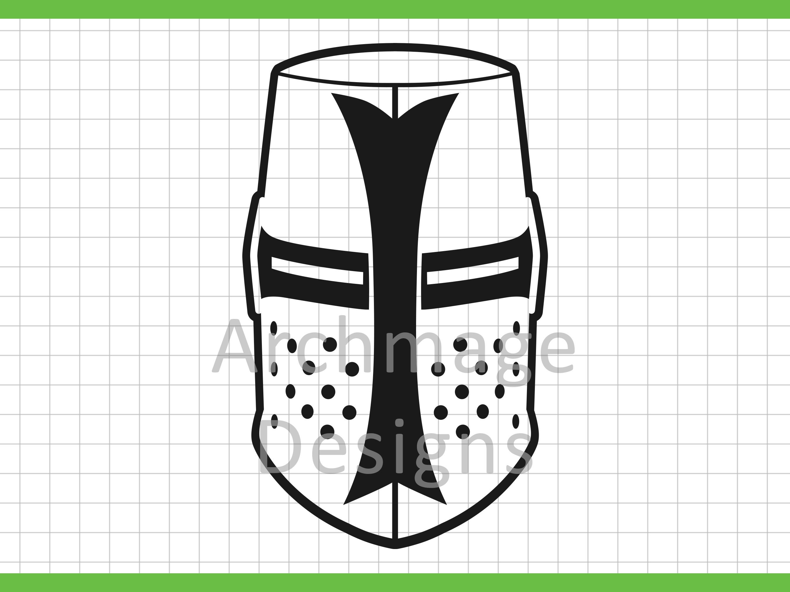 Crusader Great Helm SVG, Knight's Templar Helmet Cut/engrave File ...