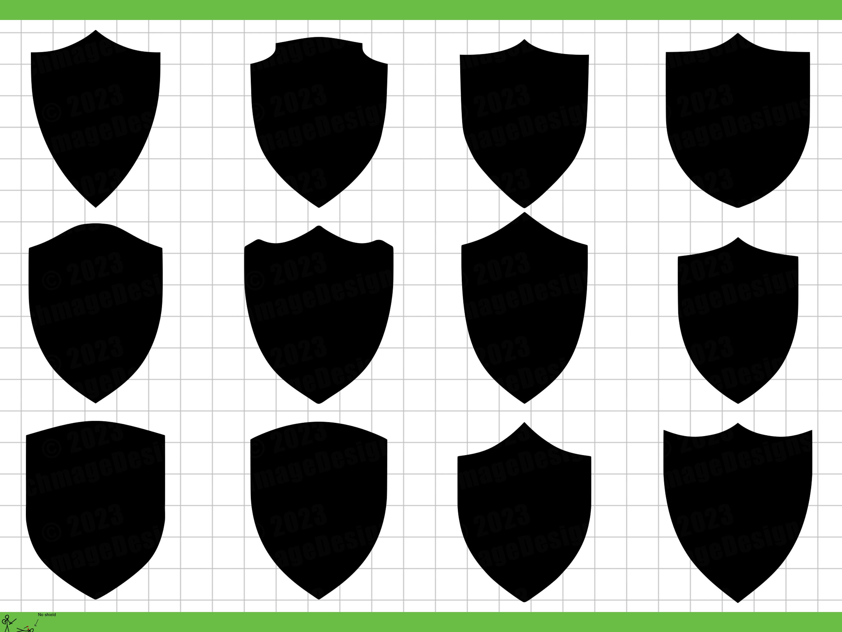 12 Medieval Shield Silhouette Bundle, Heater Shields, Commercial Use ...