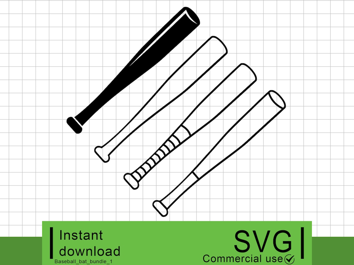 Baseball Bat Bundle, Baseball Bat SVG, Baseball Cut File, Commercial ...