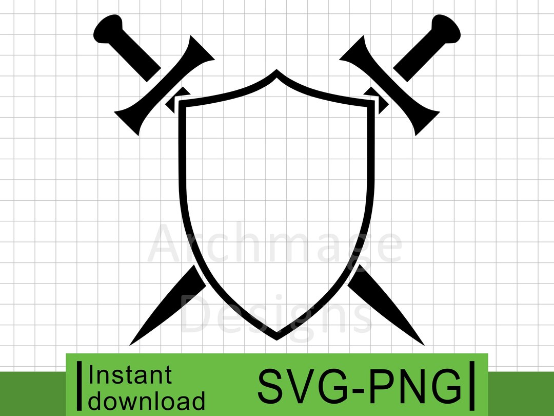Shield With Swords #1 - SVG & PNG (digital Download) - Etsy