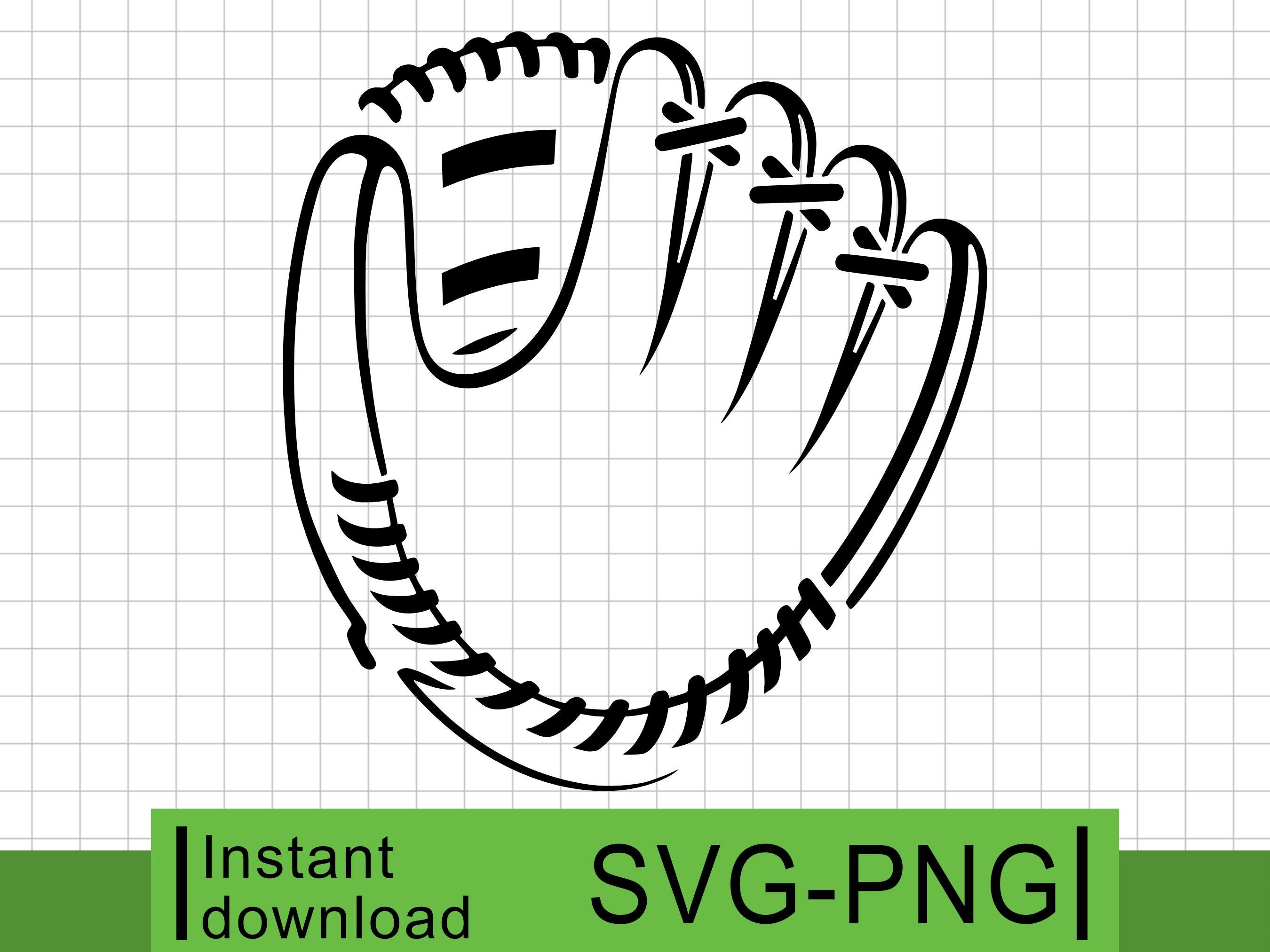 Baseball Glove Silhouette #3 SVG & PNG, Commercial Use, Instant Digital ...