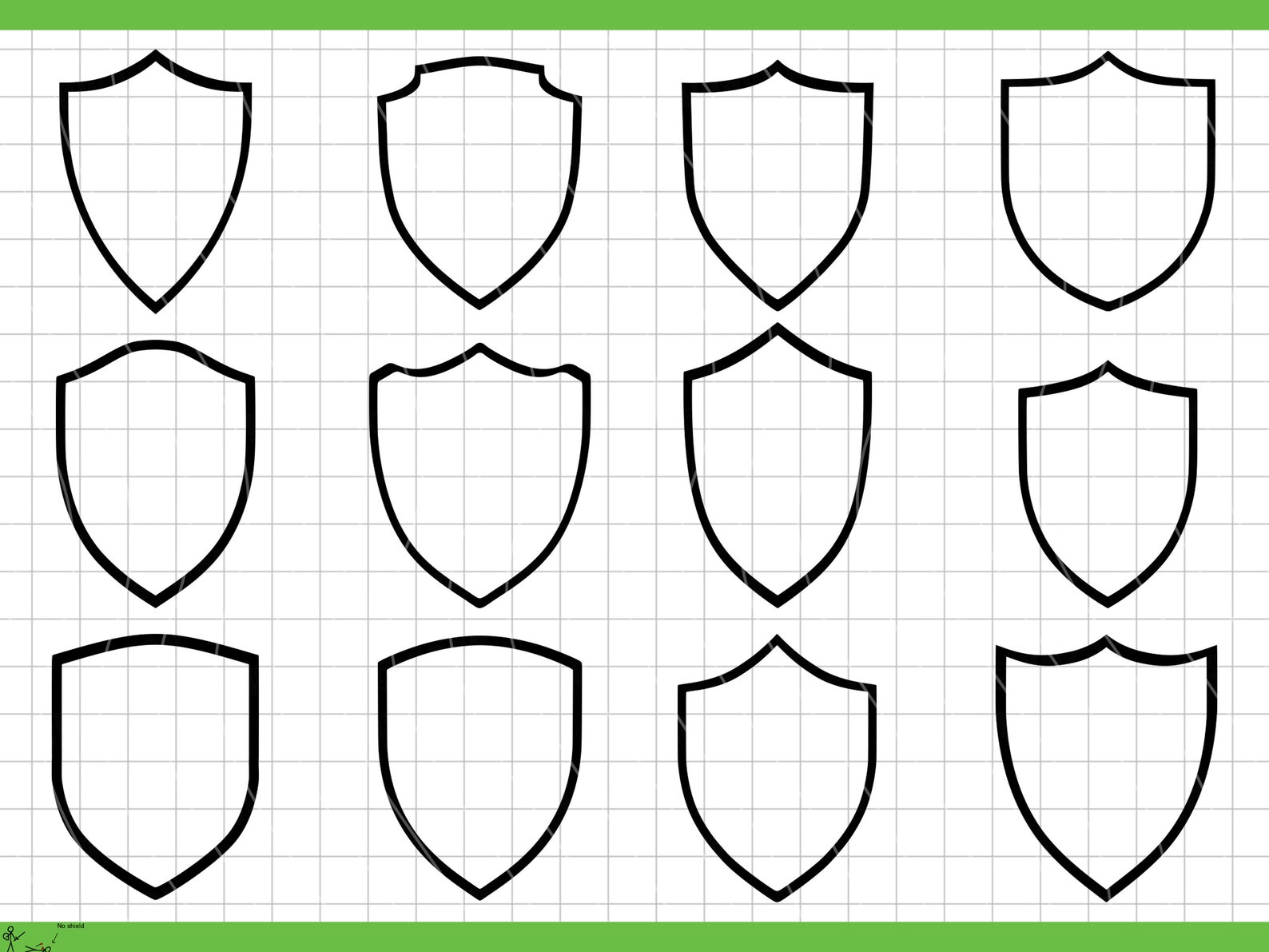Medieval Heater Shield Outlines: Bundle of 12 - SVG & PNG (digital ...