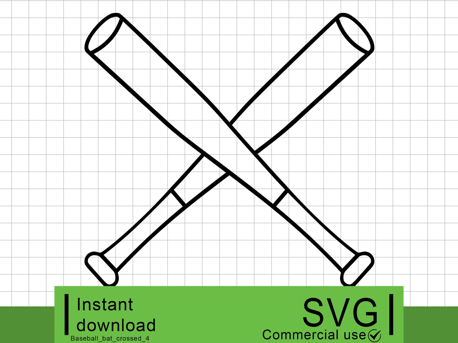 Crossed Baseball Bats, Baseball Bat SVG, Baseball Cut File, Commercial ...