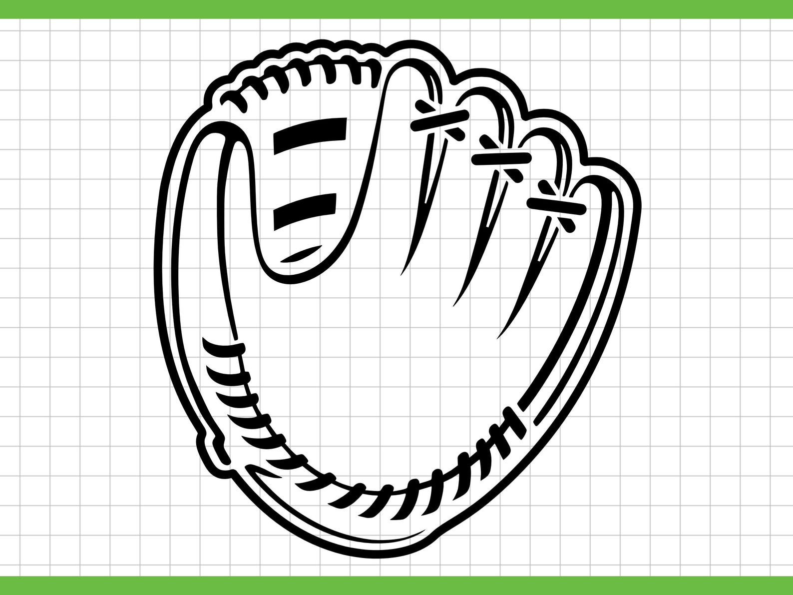 Baseball Glove Silhouette #2 SVG & PNG, Commercial Use, Instant Digital ...
