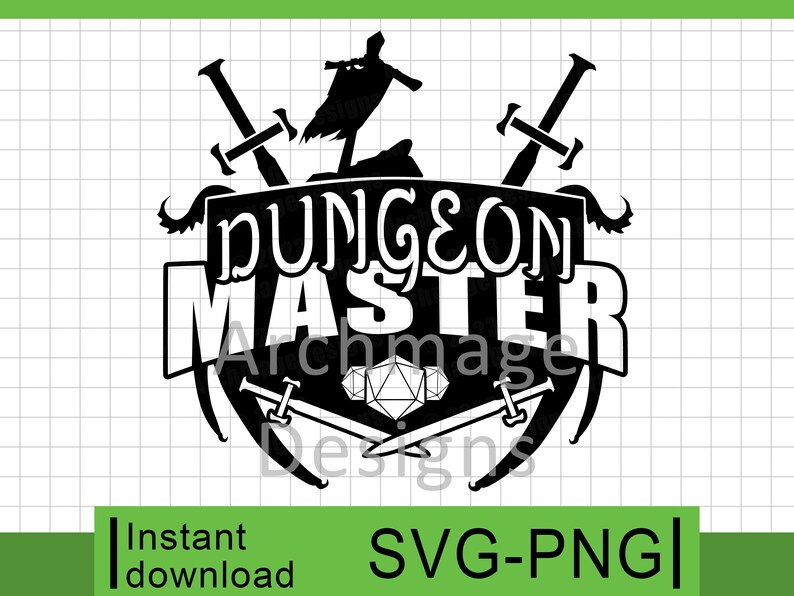 Dungeon Master SVG #2, Dungeons and Dragons, Roleplaying Logo, Cut File ...
