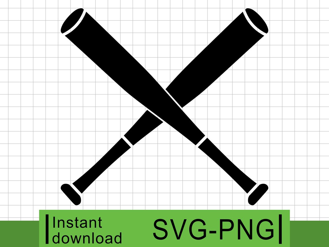 Crossed Baseball Bats- SVG & PNG (digital Download) - Etsy