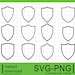Medieval Heater Shield Outlines: Bundle of 12 - SVG & PNG (digital ...